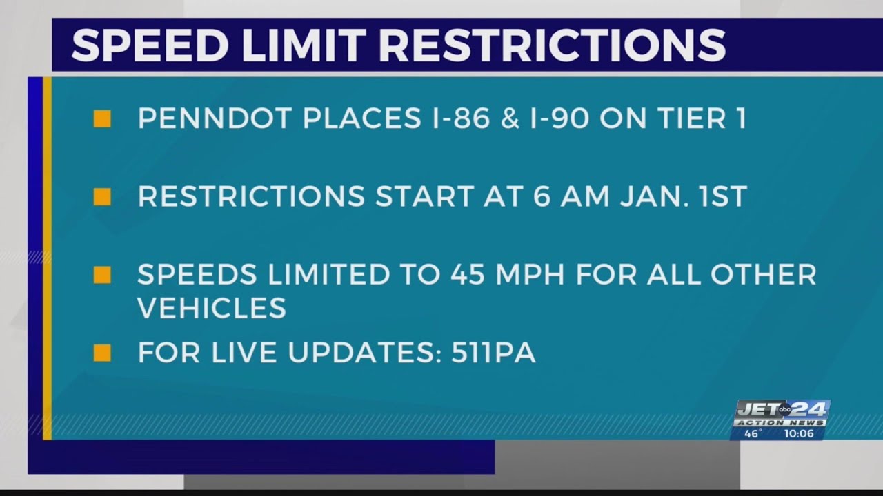 Speed limit, vehicle restrictions planned for Interstates 86 & 90 - YouTube