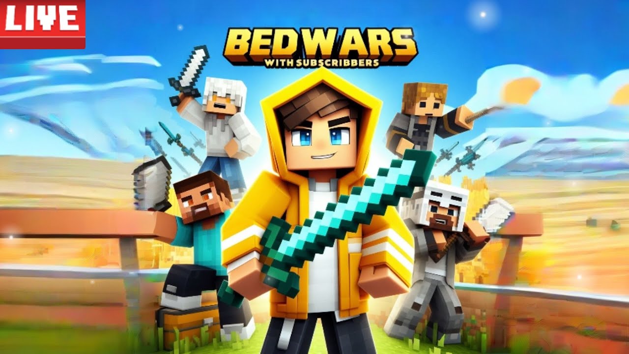 Minecraft Bedwars With Subscribers !! Live !! Itz DKFighter !! Pika And ...