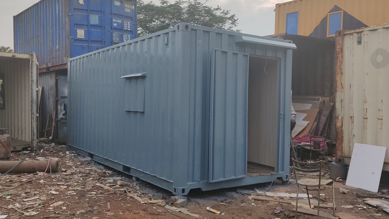 20 ft office container ongoing projects - YouTube