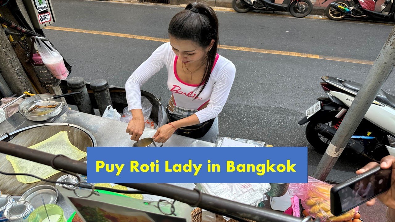 [4K] Banana Pancake Roti Lady Bangkok. - YouTube