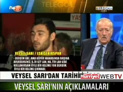 Caner Erkinin kırmızı kartını Veysel Sarı Aydınlatıyor; Bunu da mı vermeyeceksin lan dedim.
