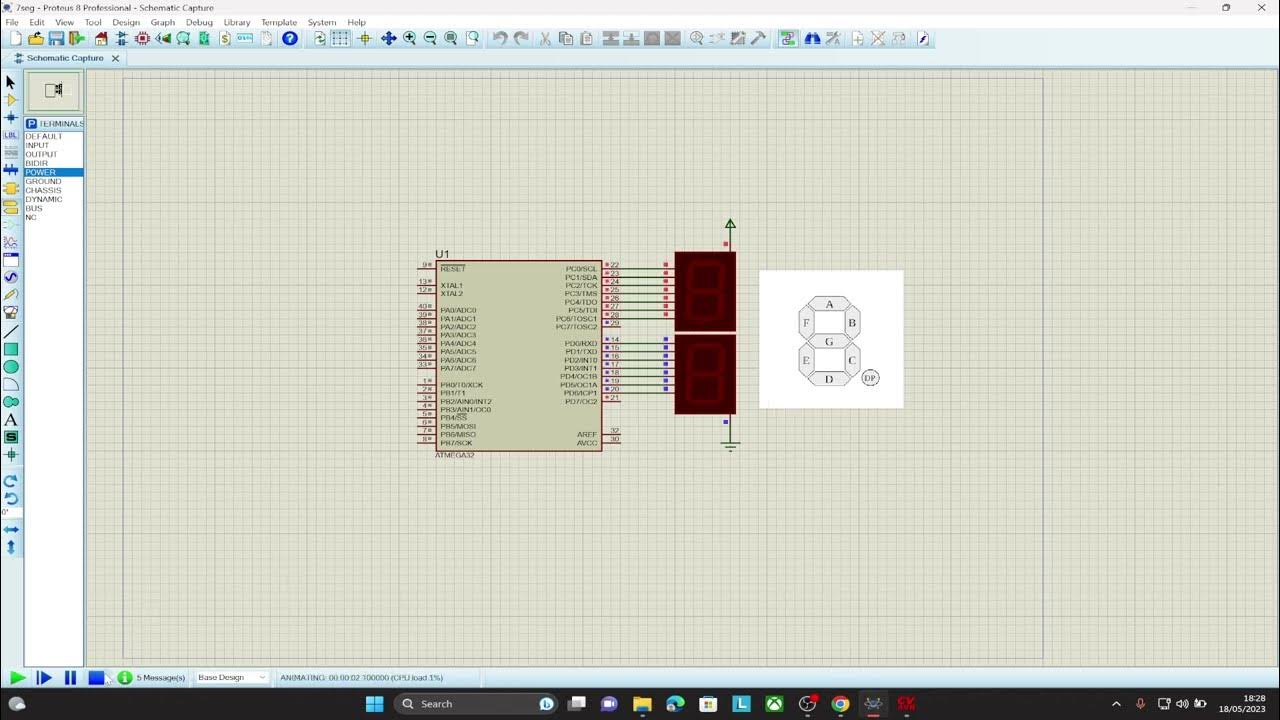 Simulasi 7 SEGMENT Dengan Common Anoda Dan Common Atoda | Tutorial Proteus 8 Professional ...