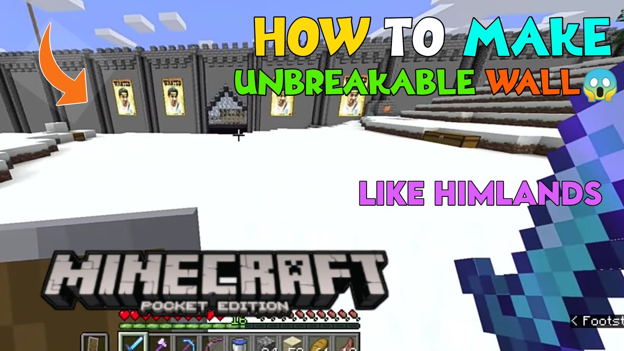 HOW TO MAKE UNBREAKABLE WALL IN MINECRAFT LIKE HIMLANDS #minecraft# ...