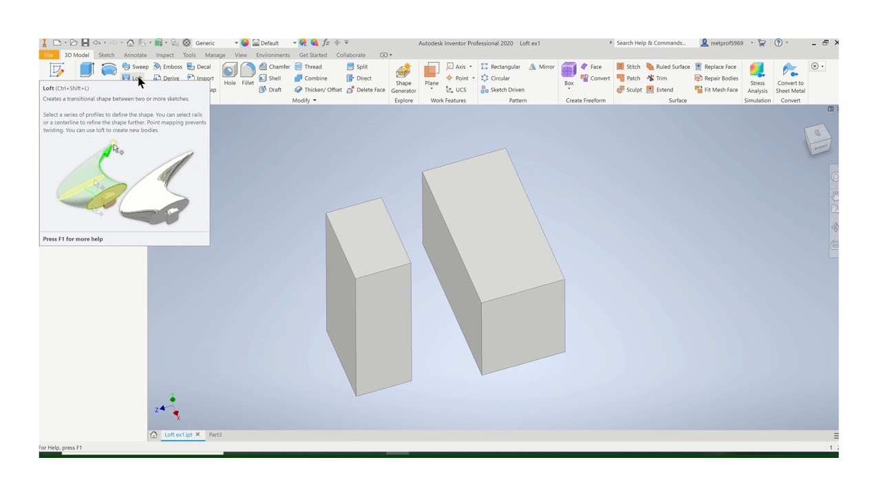 Inventor Loft & Shell Tools - YouTube