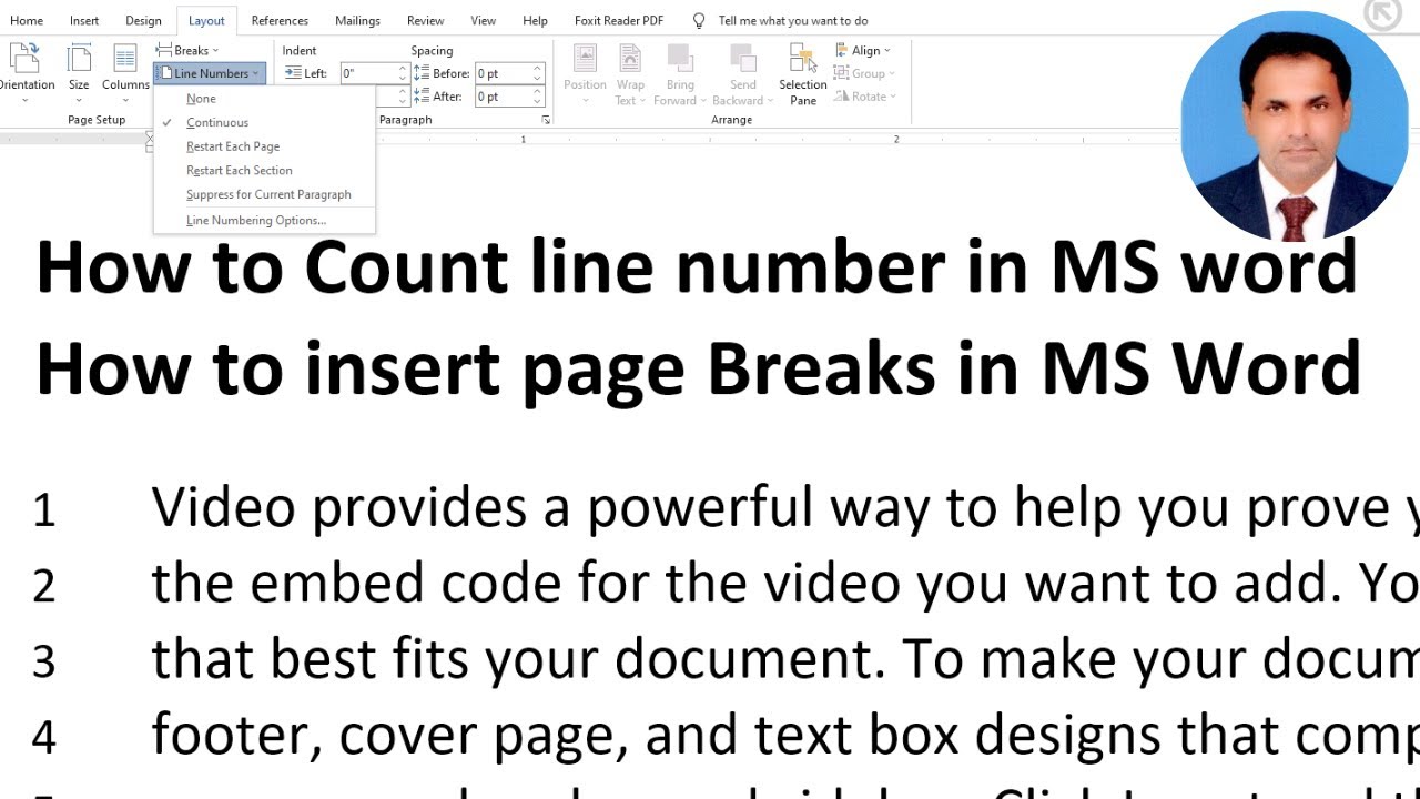 How To Count Line Number insert Page Break In MS Word YouTube How To Count Line Number insert Page Break In MS Word YouTube