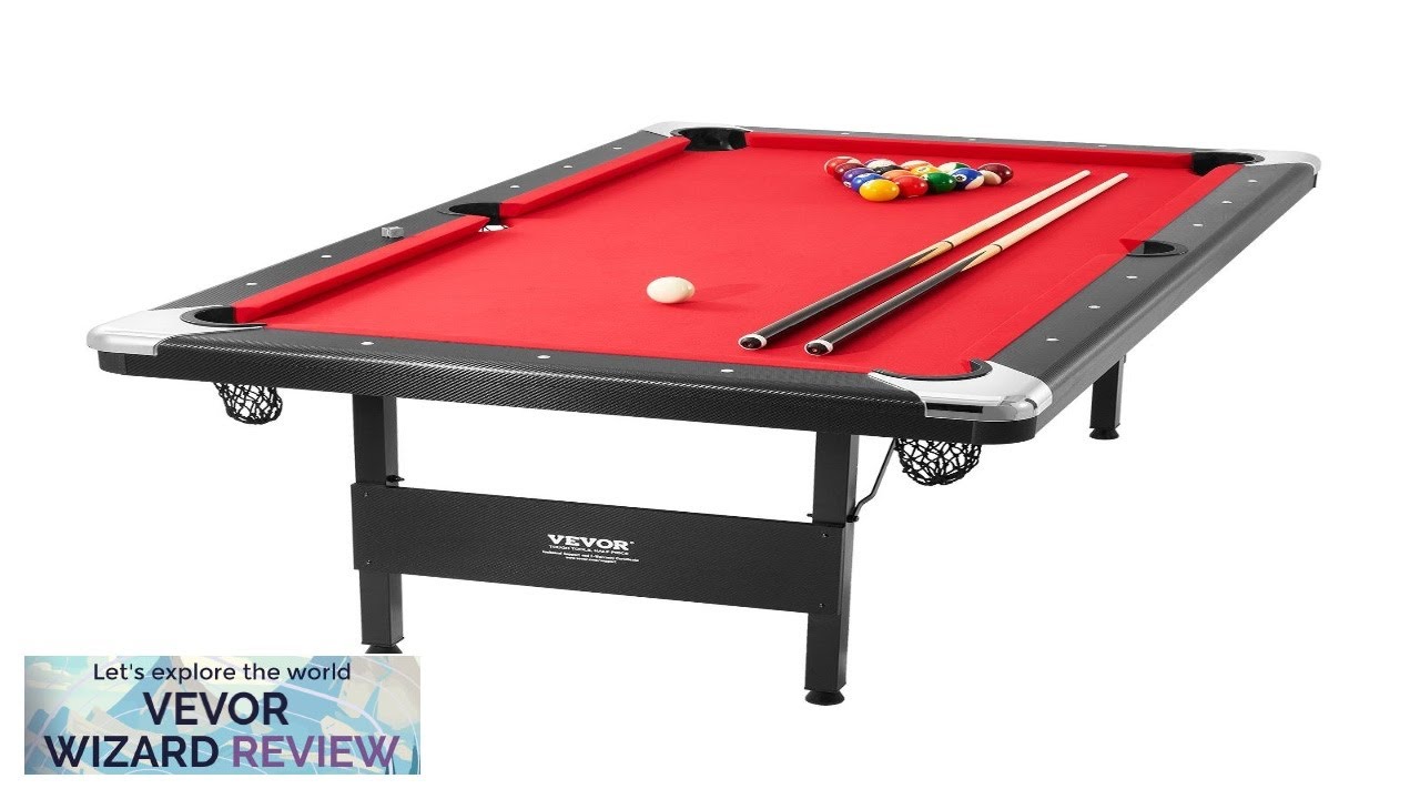 VEVOR Billiards Table 6.3 ft Pool Table Portable Foldable Space-Saving ...