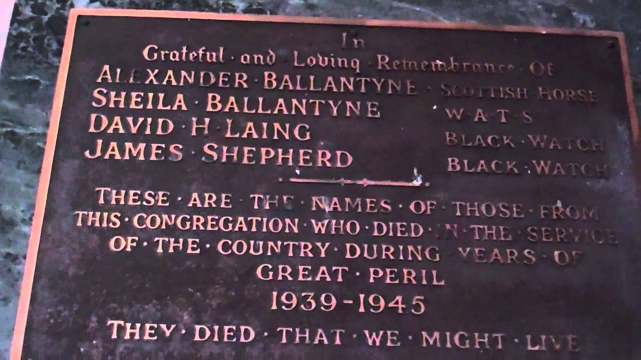 World War II Memorial Parish Church Tibbermore Perthshire Scotland ...