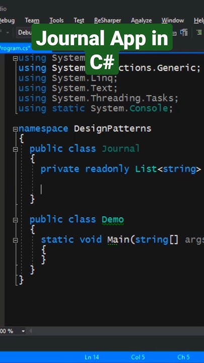 Let's Create a Journal Program 😜. #coding #csharp #csharptutorial - YouTube