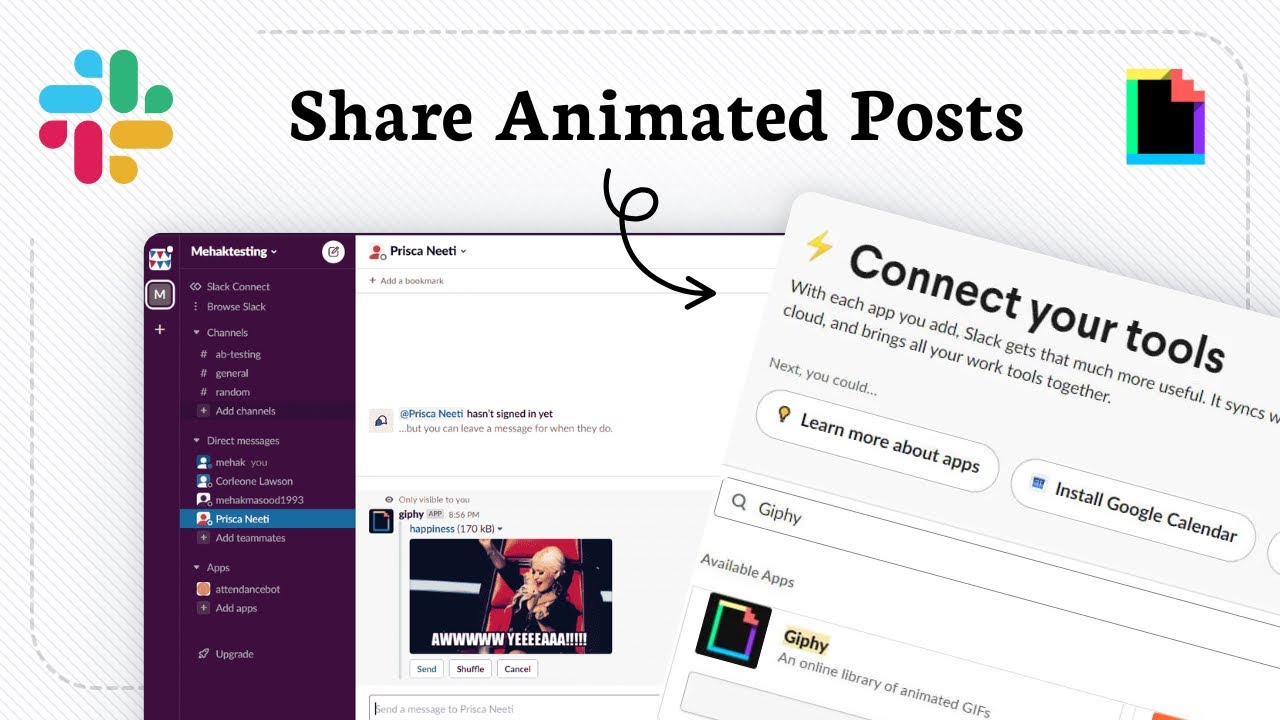 How to add Giphy in Slack (Animated Messages) - YouTube