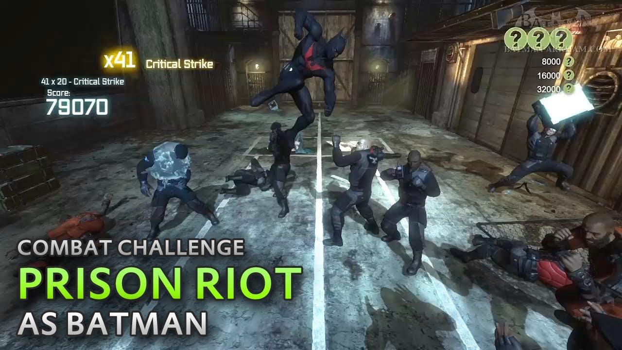 Batman: Arkham City - Prison Riot [as Batman] - Combat Challenge - YouTube