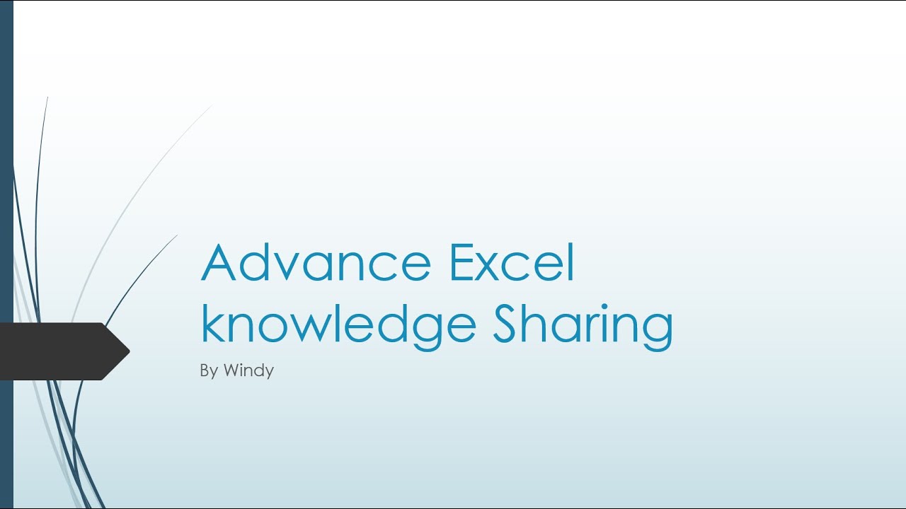 Advance Excel knowledge Sharing - YouTube