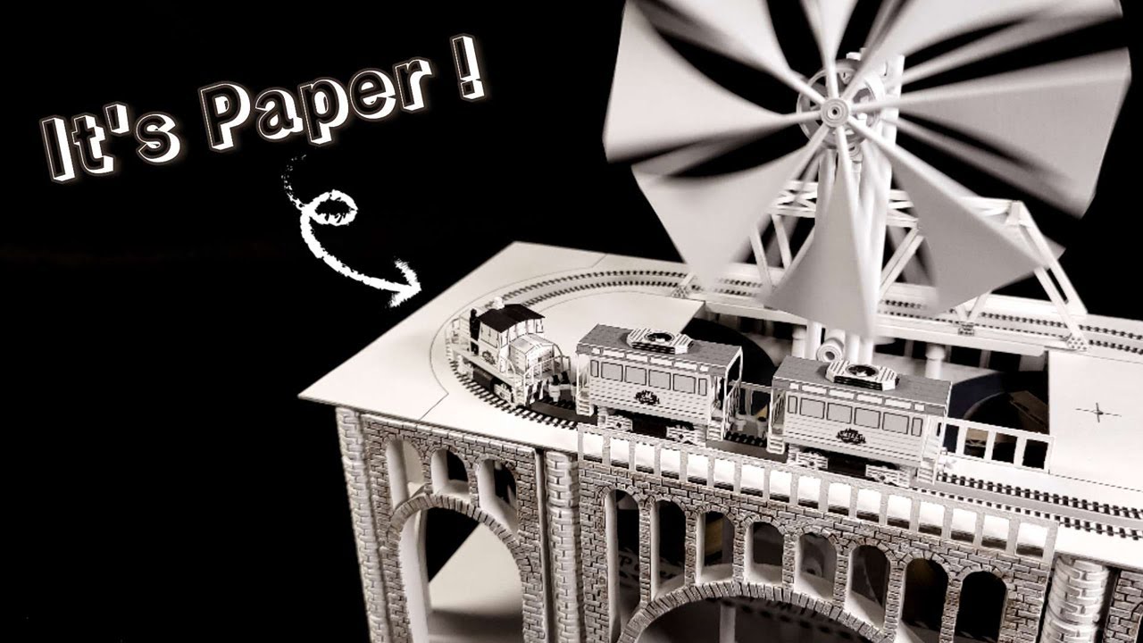 바람으로 움직이는 기차 모형 디오라마 만들기 | Making a Wind-Powered Train Diorama - YouTube