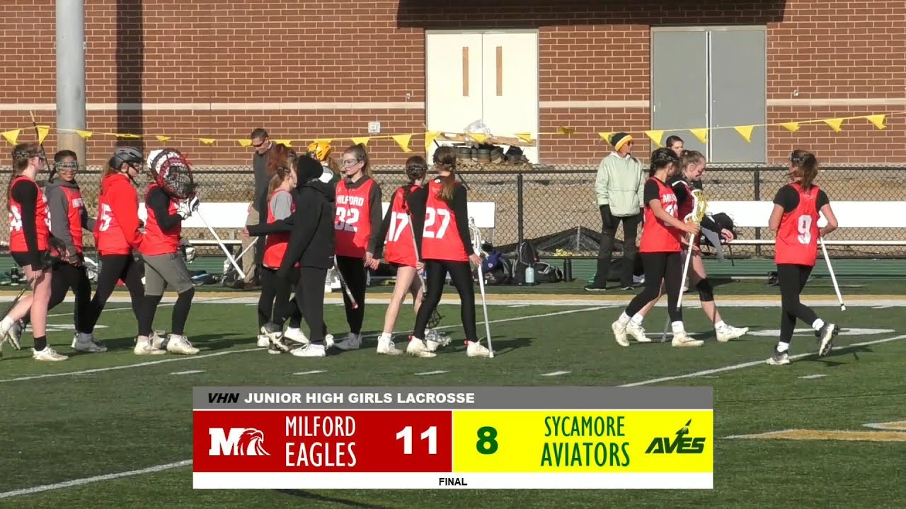 Milford vs. Sycamore, Junior High Girls Lacrosse Highlights - YouTube