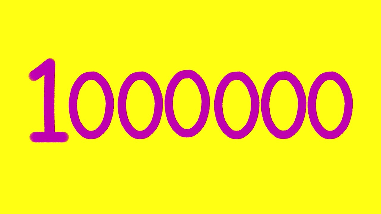 Numbers 1 to 1000000 | 1-1000000 3D - YouTube