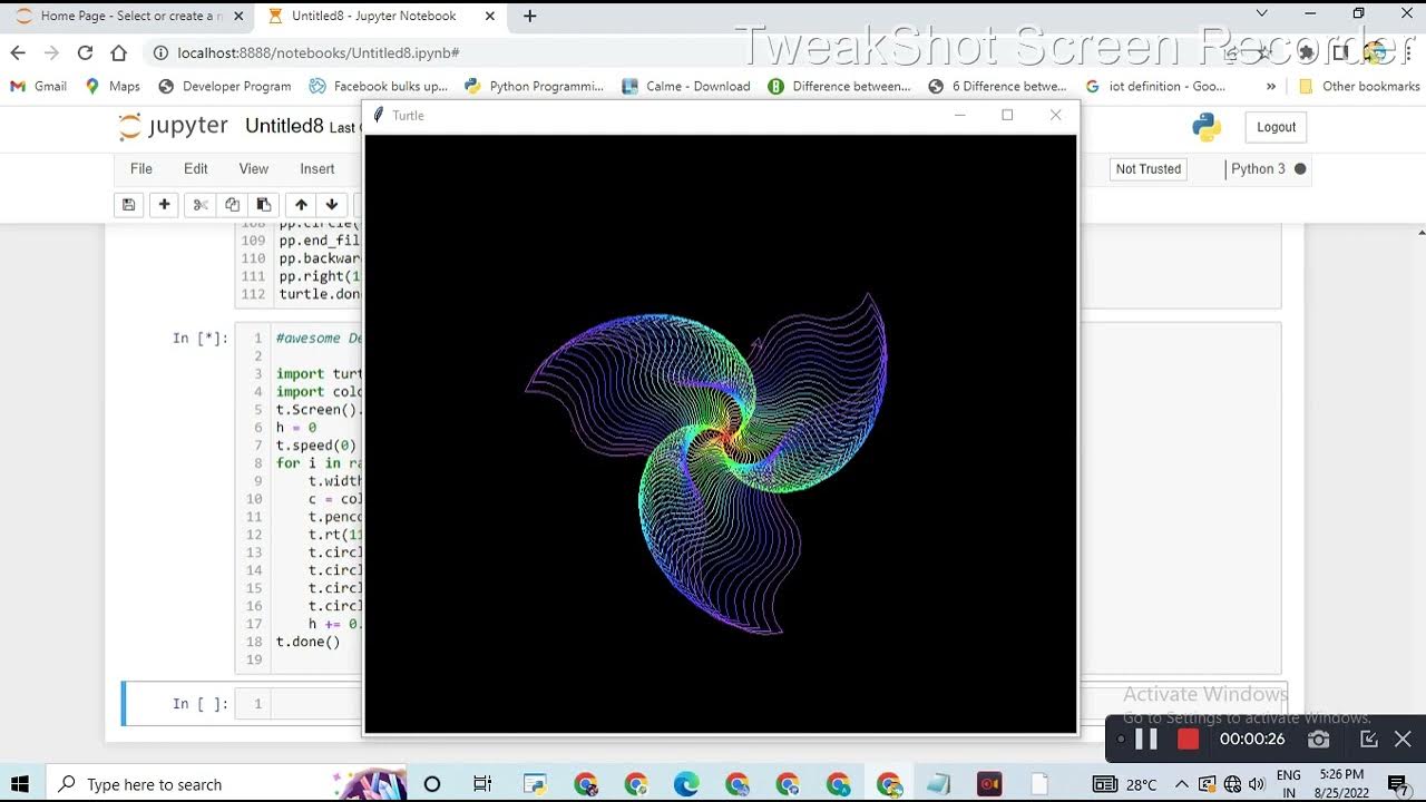 awesome design 32 || Python turtle library || Python for beginners #poojapatel - YouTube