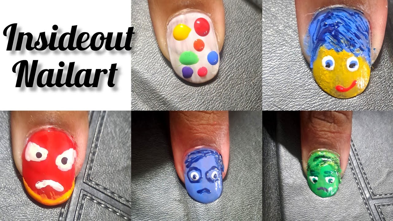 Inside out nailart 💅 | How to make Inside out nail art character | Easy ...
