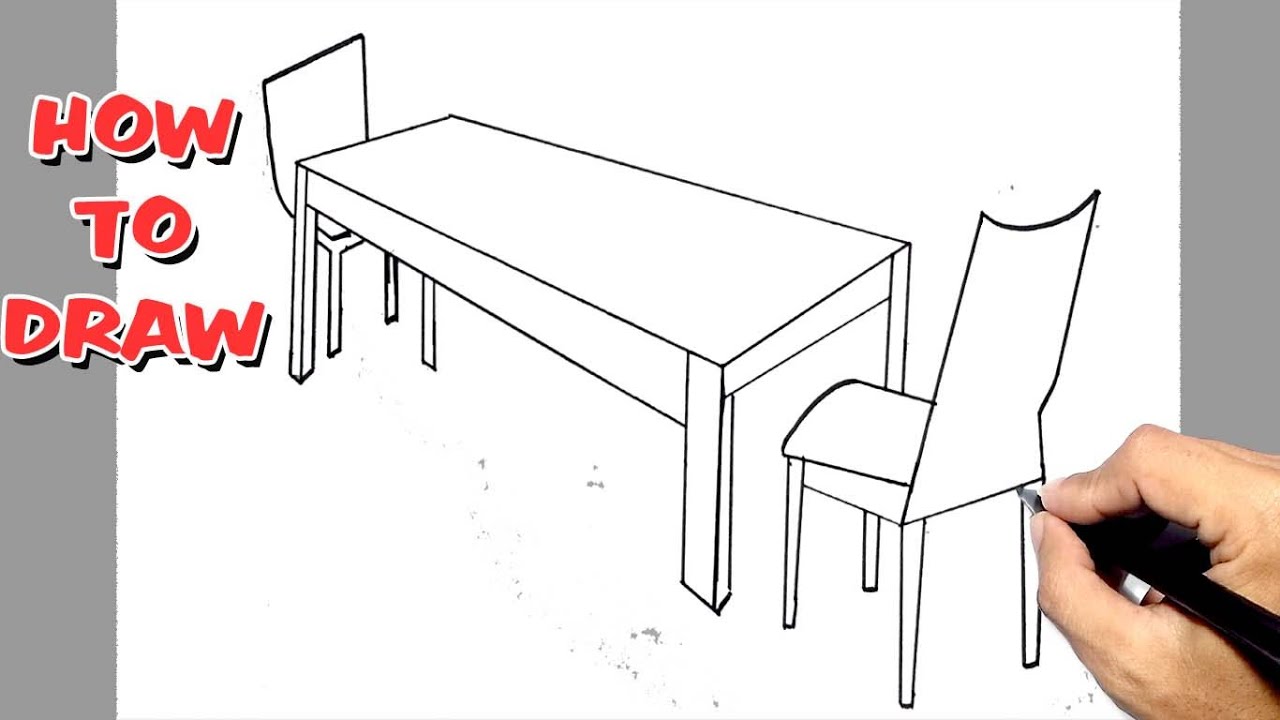 How to Draw Dining Table - YouTube