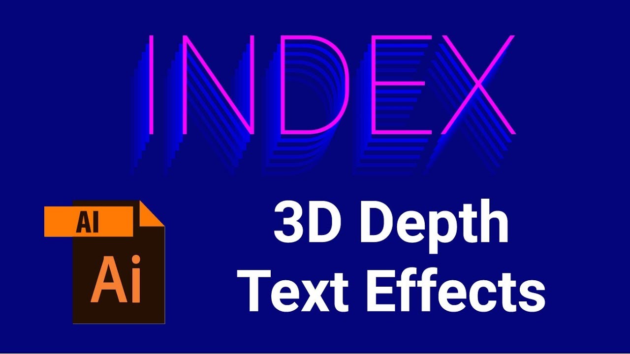 3D Depth Text Effects | Illustrator Tutorial | Text Effects | Advance ...