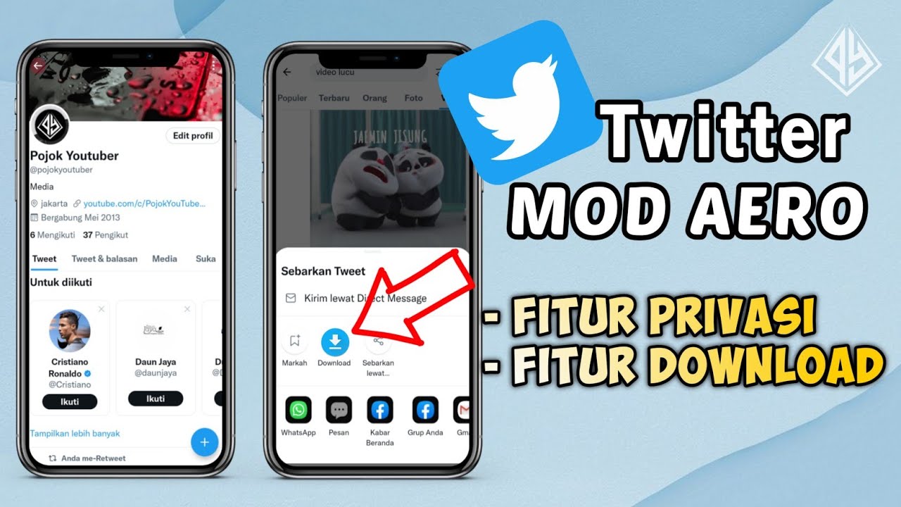 Terbaru Twitter Mod Aero | Fitur Download Video dan Foto - YouTube