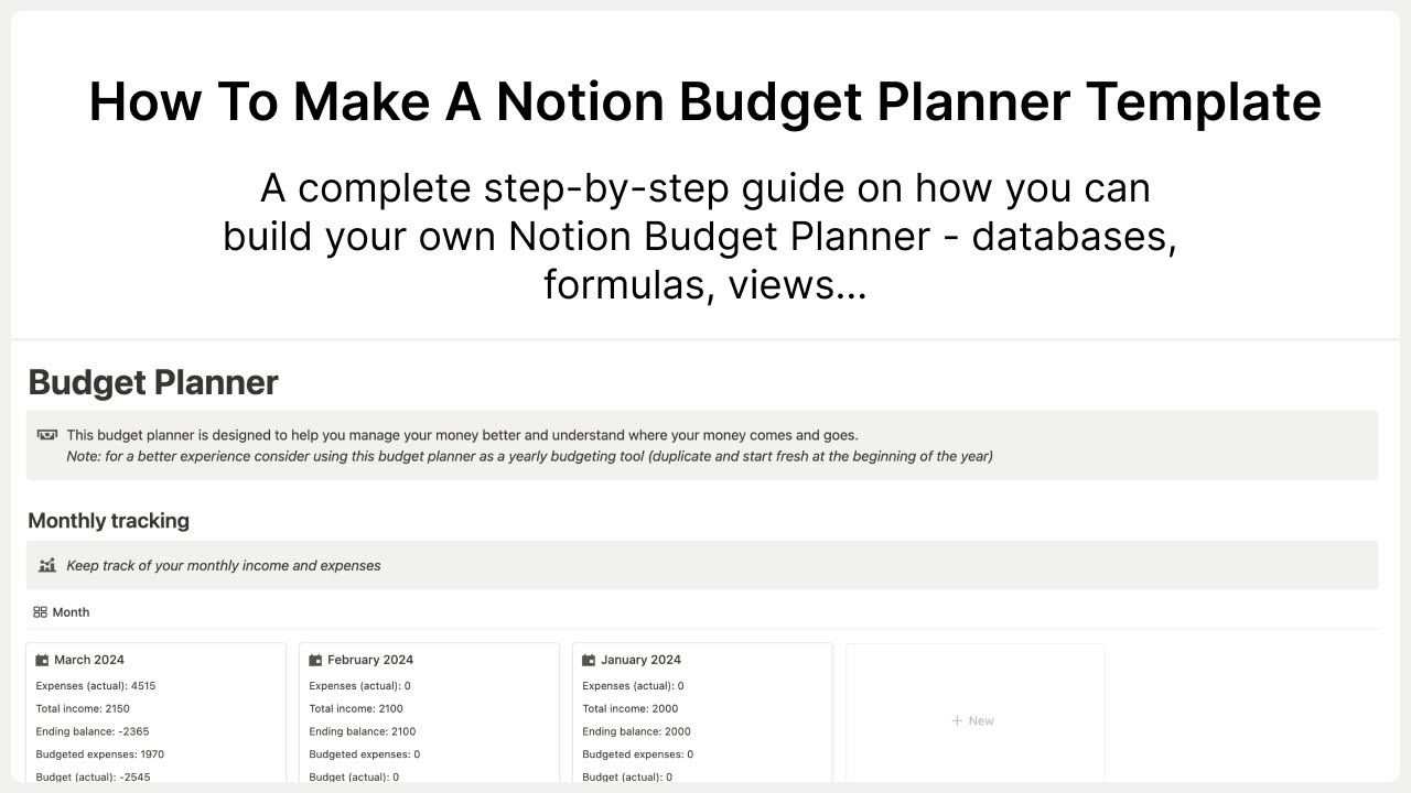 How To Create A Budget Planner Notion Template - YouTube