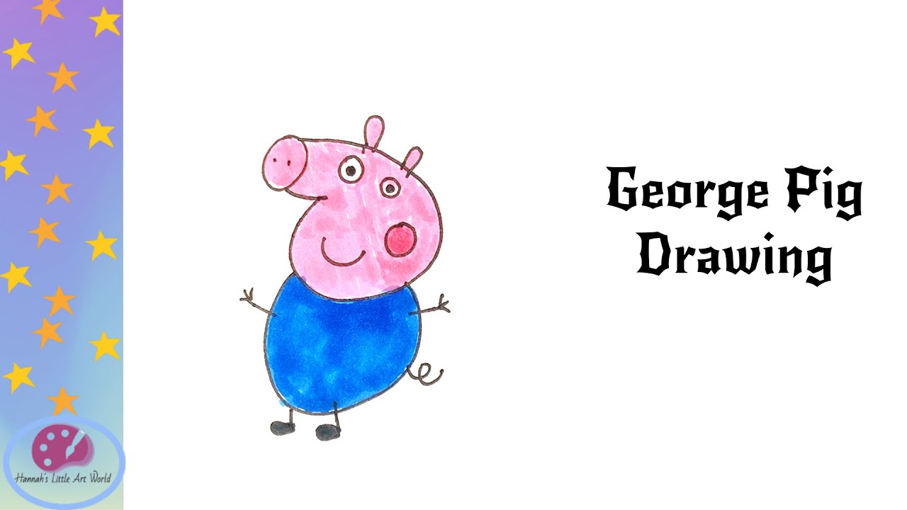 Easy Peppa Pig Art: George Pig Drawing & Coloring! - YouTube