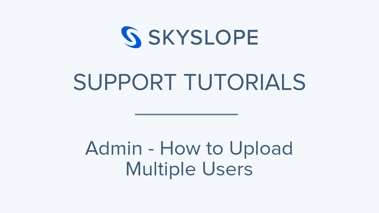 Admin - How to Upload Multiple Users - YouTube