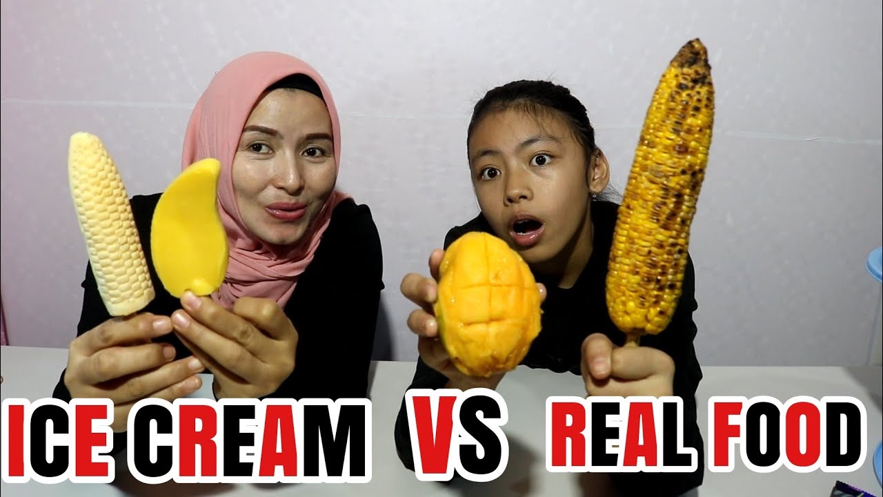 ICE CREAM VS REAL FOOD CHALLENGE - YouTube
