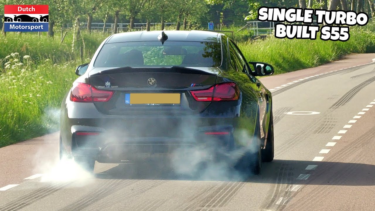919HP Single Turbo BMW M4 - Accelerations, Revs & Burnout! - YouTube