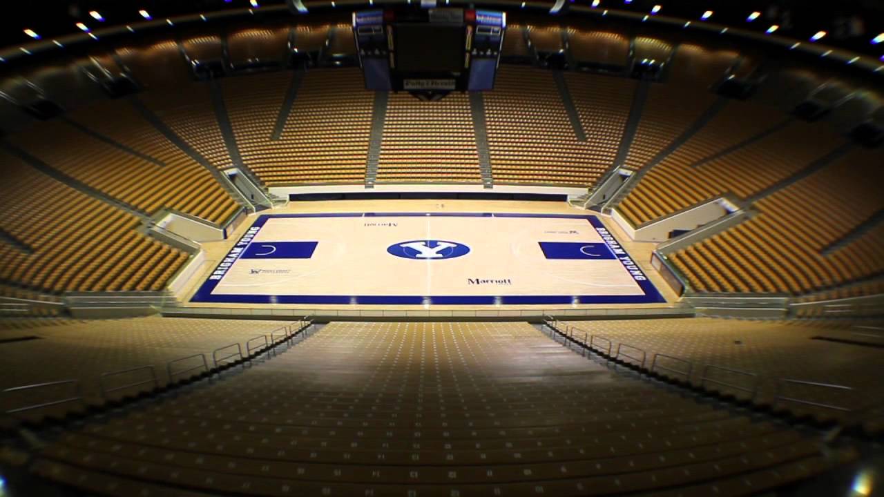 Re-painted / Re-finished Marriott Center Court - YouTube