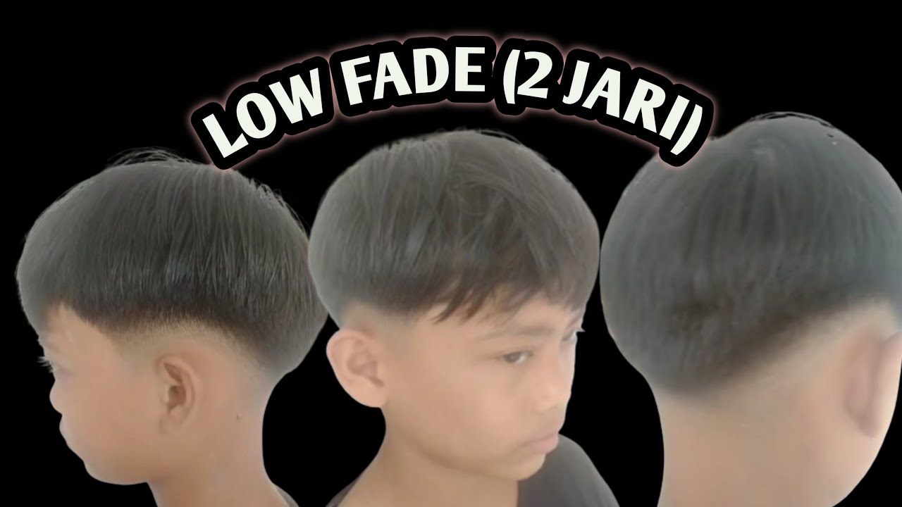 Tutorial | cara memotong rambut anak2 || 2jari (low fade)5 menit siap ...