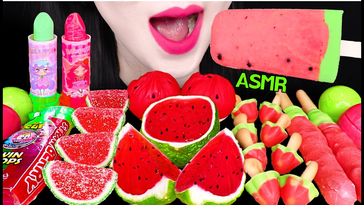 Watermelon Dessert Mukbang 수박 음식 디저트 먹방 JANE ASMR 제인 - YouTube