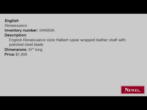 Antique English Renaissance style Halbert spear wrapped - YouTube