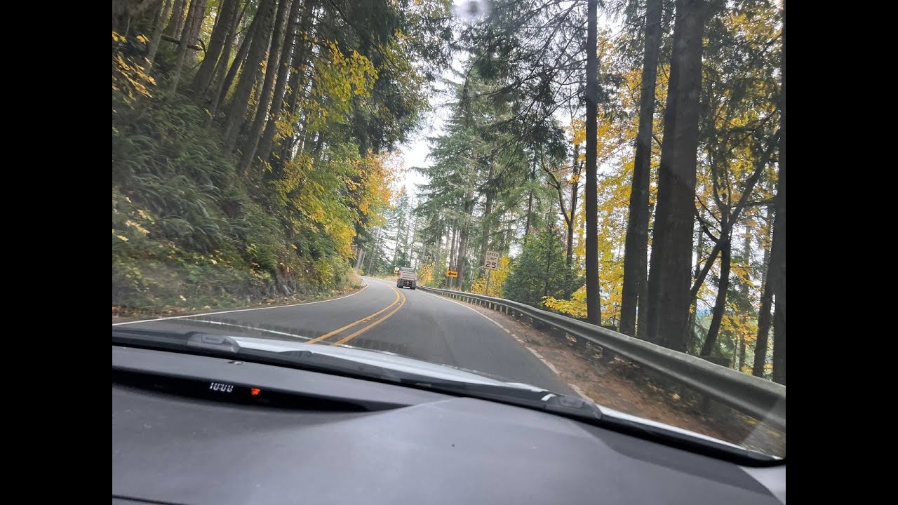 Driving on Highway 12 with Amazing natural views, Washington of USA ...