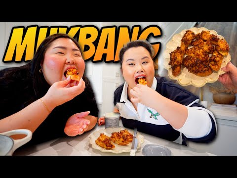 Air Fryer Shrimp Baguette Appetizers Recipe Mukbang (EASY + FAST) 먹방 Eating Show (Cooking + Eating)