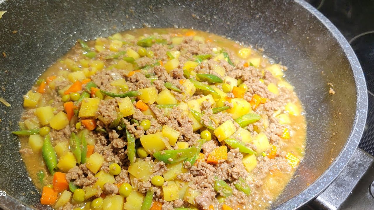 Ground Meat with Potato and Vegetables - YouTube