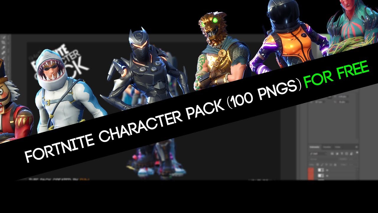 Fortnite Character Pack! (100 PNGs) Free Download! PSD - YouTube