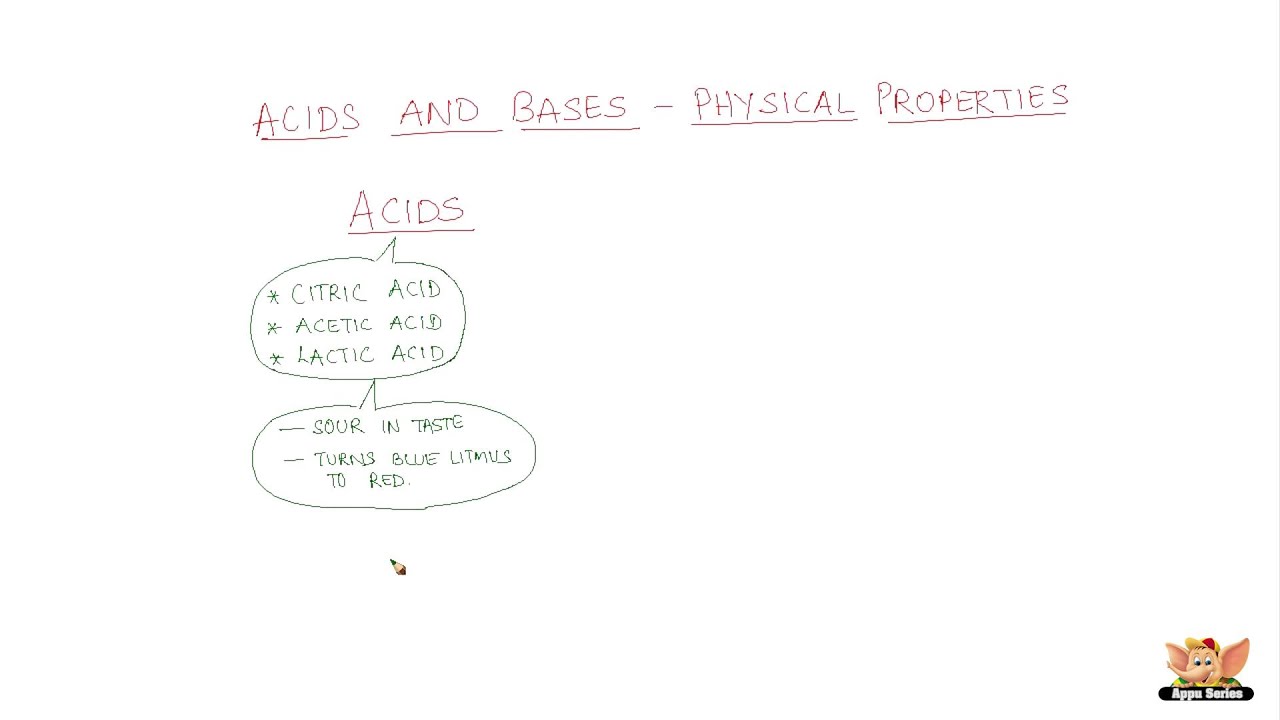 Physical properties of Acids and Bases - YouTube