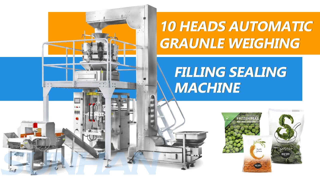 How To Pack Granule by 10 Heads Vertical Form Weighing Filling Sealing ...