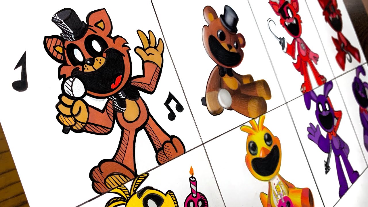 Drawing Five Nights at Freddy s in Smiling Critters [ Poppy Playtime ...
