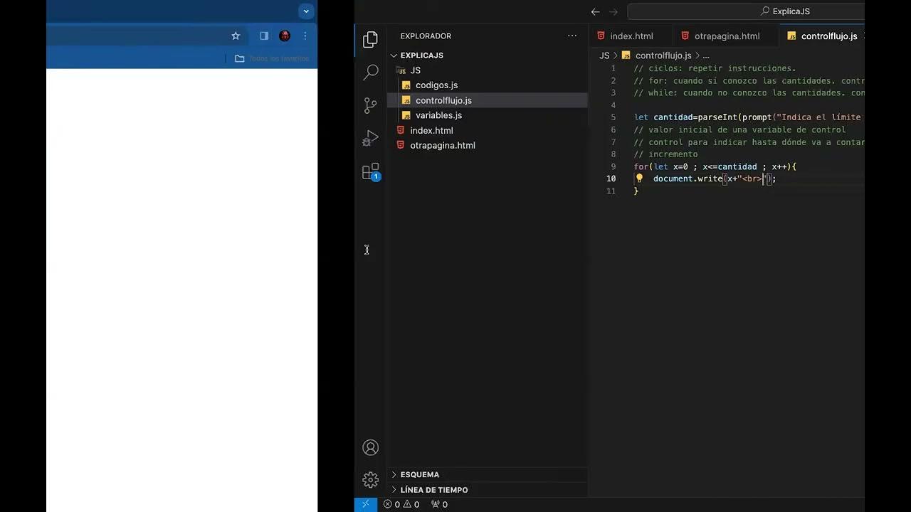 JS7 ciclo for - YouTube