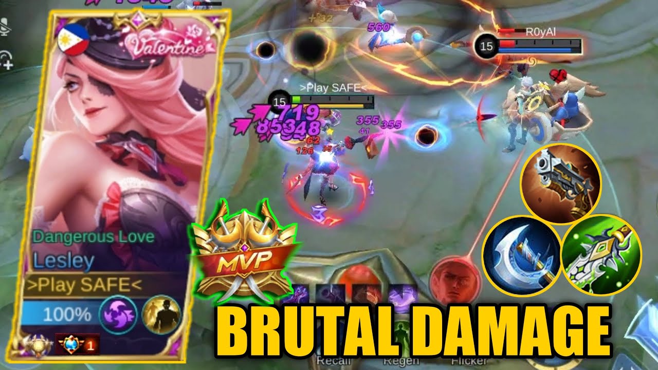 RANK UP FAST!! LESLEY BRUTAL DAMAGE BUILD (AUTO WIN) - BUILD TOP GLOBAL ...