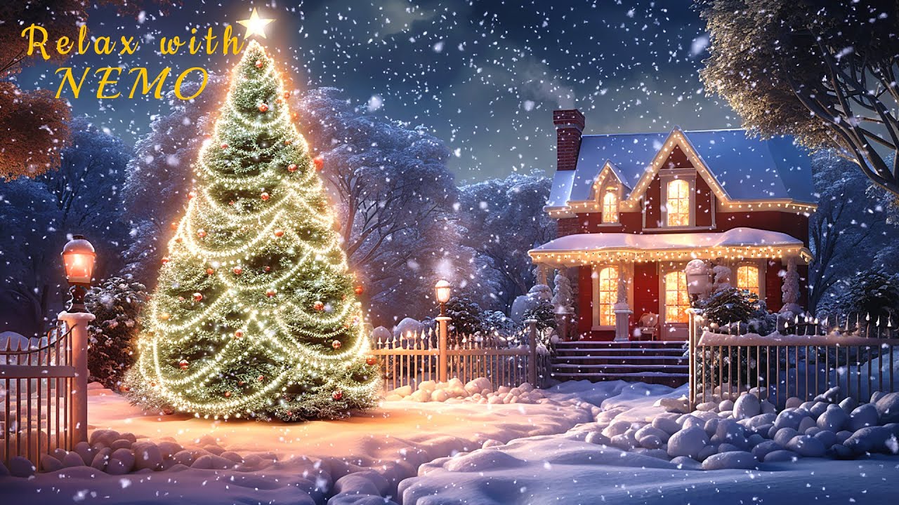 Cozy Christmas Ambience - Calm Relaxing Snowfall Sounds for Sleep ...