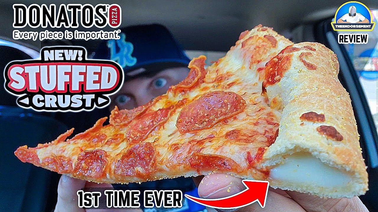 Donatos® Stuffed Crust Pizza Review! 🧀🍕 | 1st Time Stuffing Their Crust ...