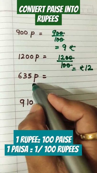 convert paise into rupee|#shorts #ytshorts #maths #money - YouTube