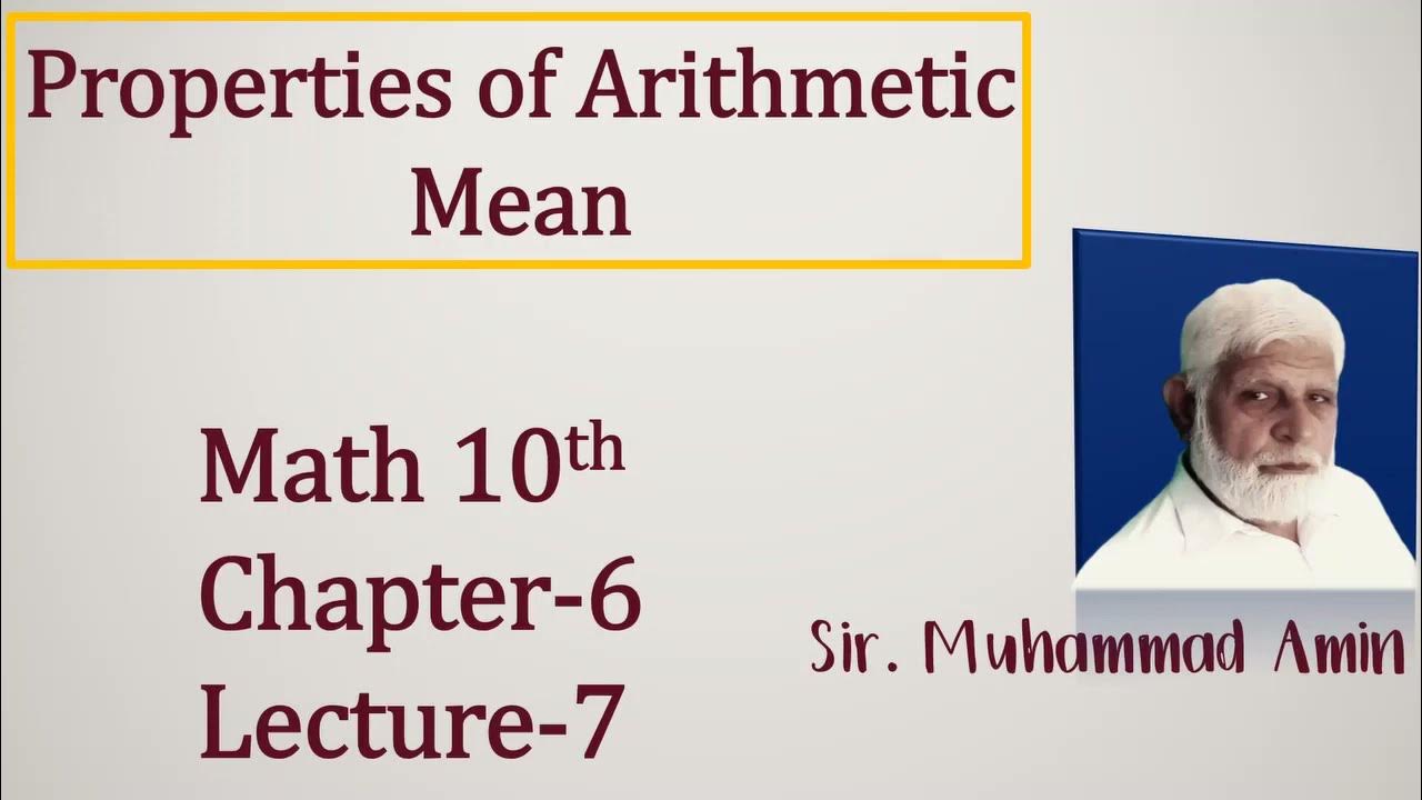 Properties of Arithmetic Mean | Mathematics Class 10th | Chapter 6 ...