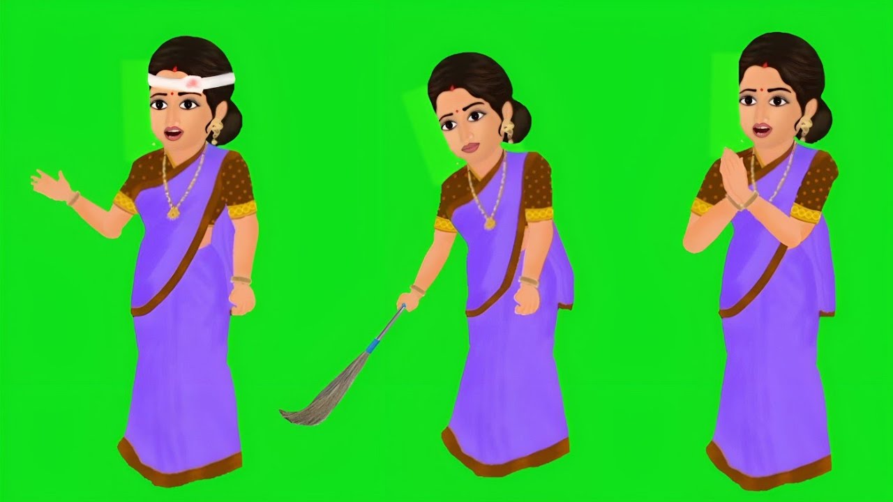 women cartoon part 2 green screen। green screen cartoon girls, - YouTube