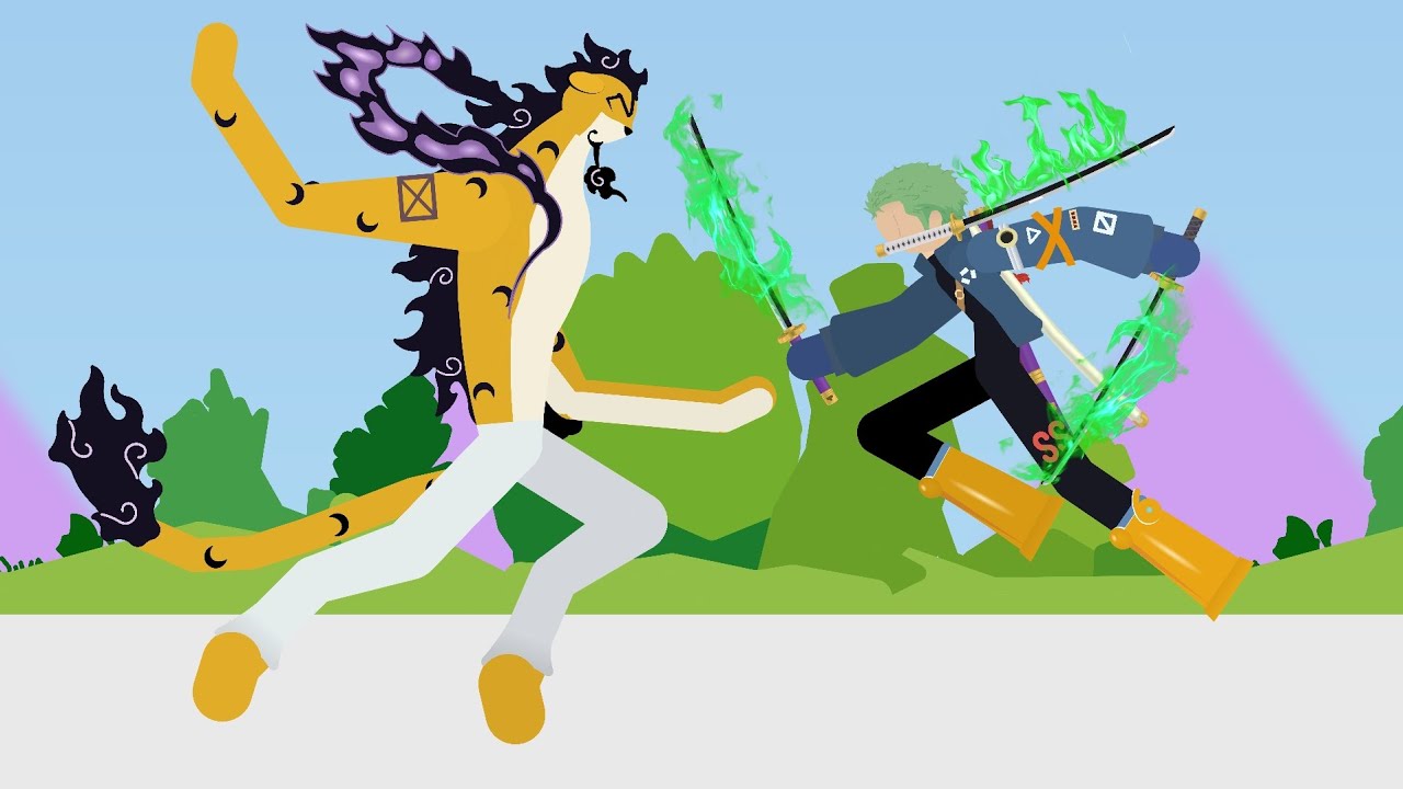 Zoro vs Rob Lucci (One Piece) | Stick Nodes - YouTube