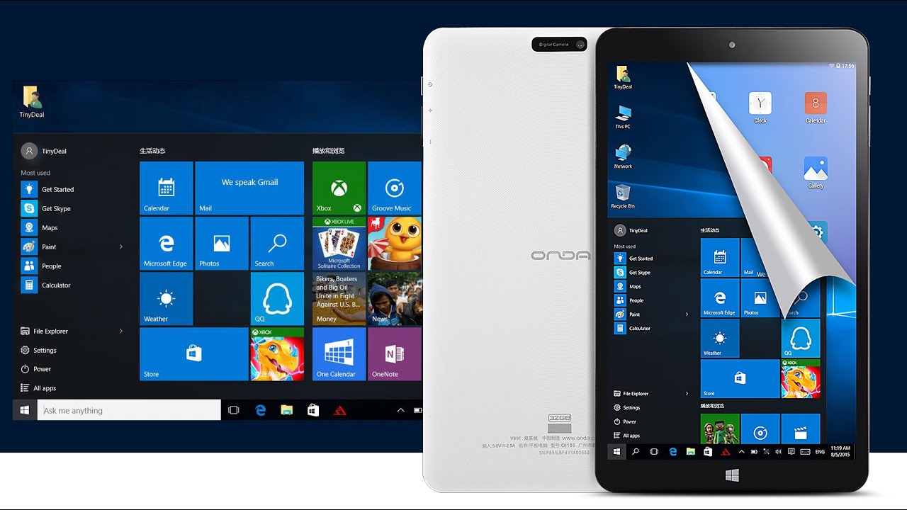 ONDA V891 tablet 8.9" IPS Windows 10 Android 4.4 Dual Boot Tablet ...