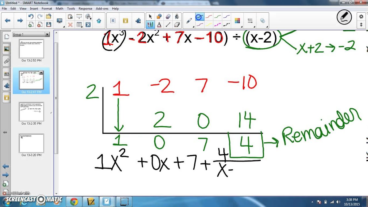 Synthetic Division and Substitution - YouTube
