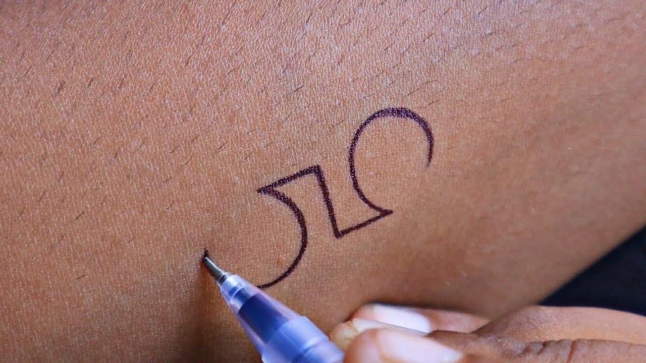 how to make tattoo with 5 opposite 5 with pen || easy tattoo design ...